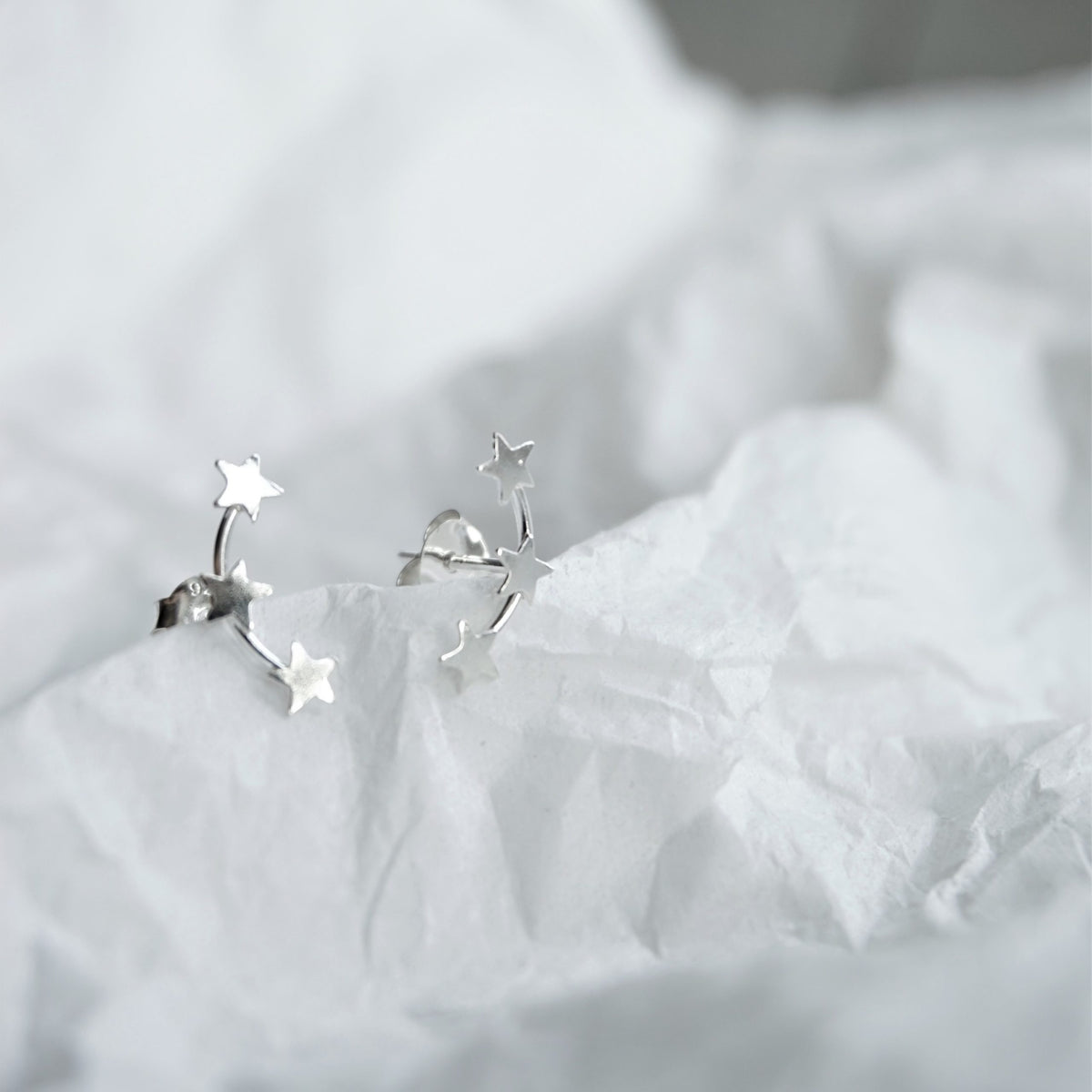 Sterling Silver Star Cluster Stud Earrings – Little Grey Moon