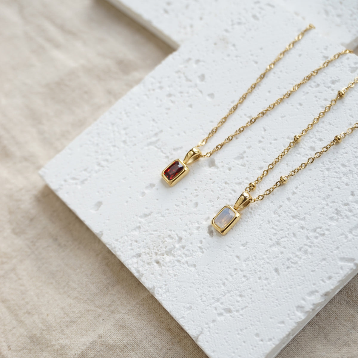 PRE ORDER FOR W/C 23rd MARCH - Gold Birthstone Necklace – Little Grey Moon