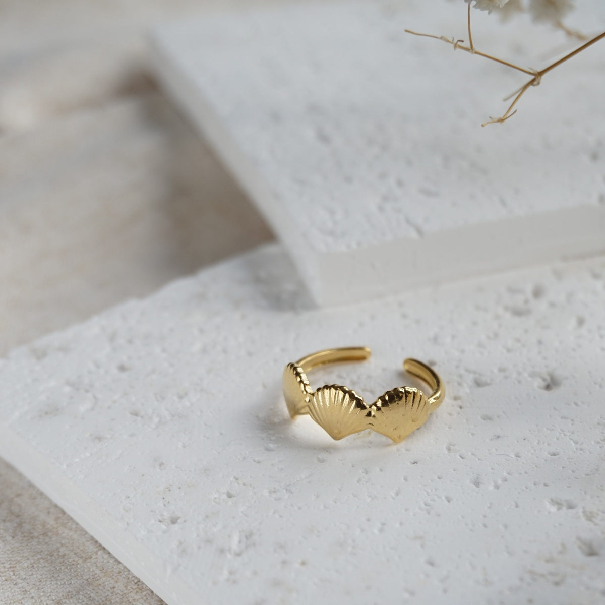 Gold Scallop Shell Ring – Little Grey Moon